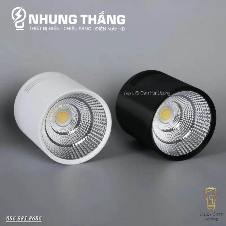 Đèn Downlight Lắp Nổi Ống Bơ 12W (Thân Đen/Trắng) - Energy Green ...