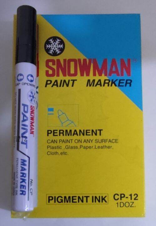 Spidol Hitam Paint Marker Black snowman CP-12 permanen | Lazada Indonesia