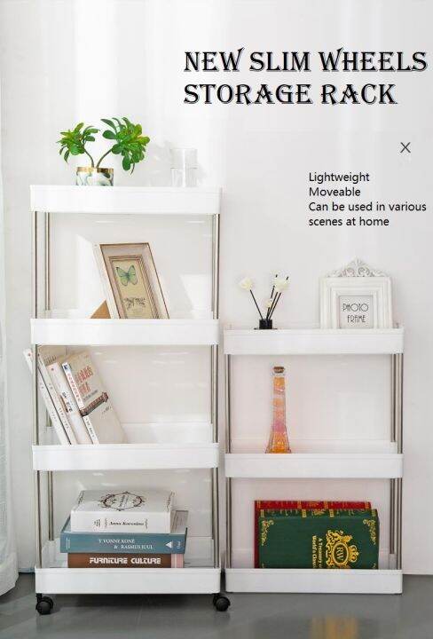 New Slim Storage Rack With Wheels | Lazada