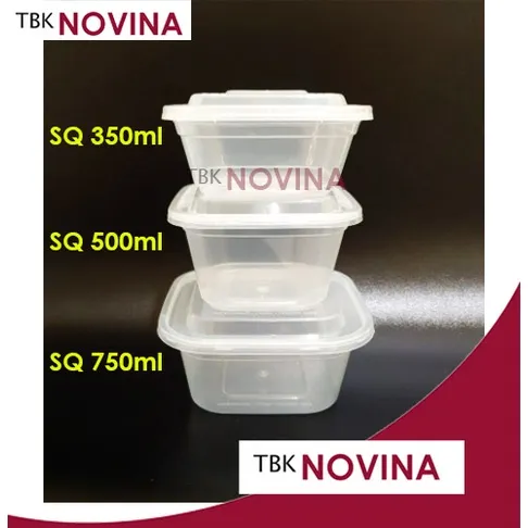 [PER 10pcs ]Thinwall 350ml / 500ml / 750 SQUARE KOTAK KECIL food conner ...