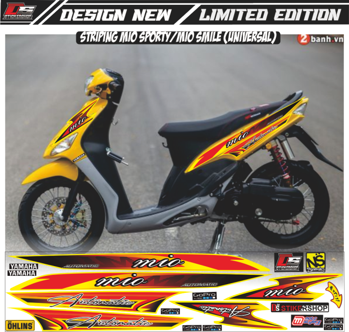 STRIPING MIO SPORTY/SMILE VARIASI SIMPLE WARNA KUNING LIS MERAH ...