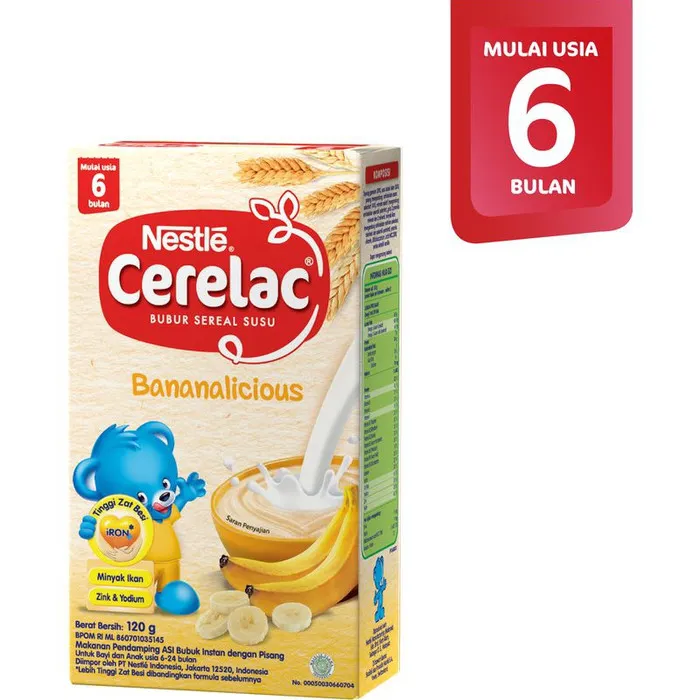 Nestle Bubur Bayi Cerelac Probiotik Pisang & Susu 120 gr / bubur bayi MPASI 6+ bulan | Lazada ...