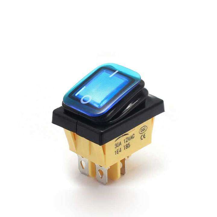 On-Off-On 6 Pin 12V Car Boat LED Light Rocker Toggle Switch Latching ...