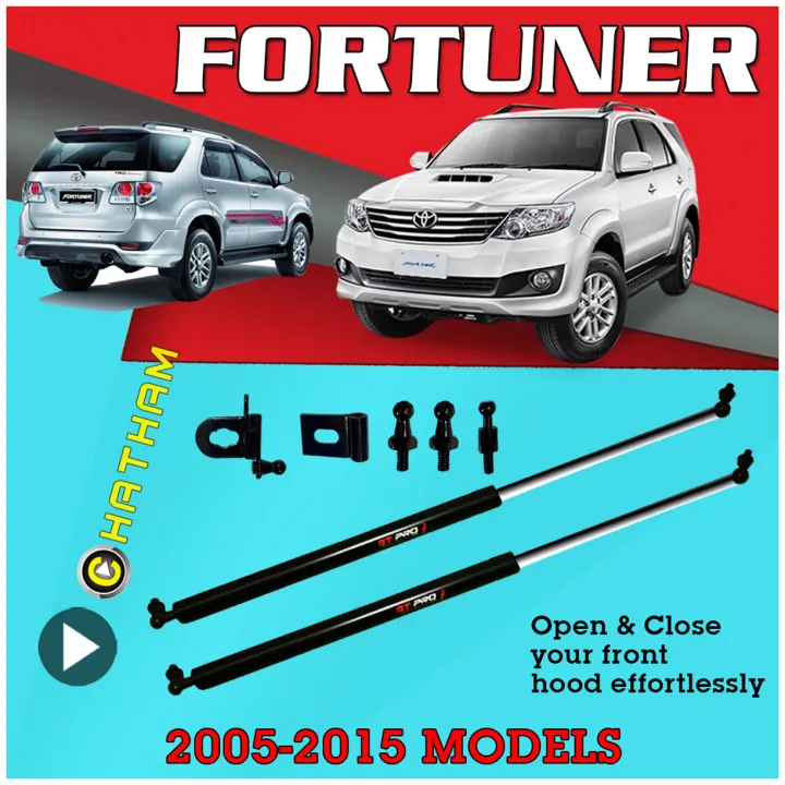 Black GT-Pro Hood Damper for Toyota Fortuner 2005 - 2015 - - | Lazada PH