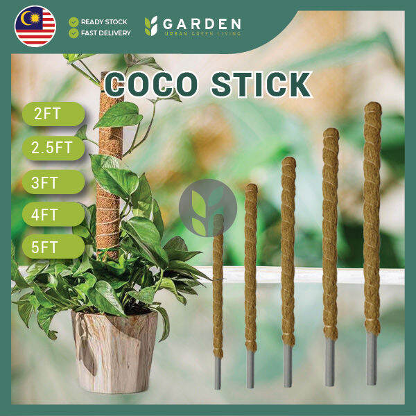 Yewfex 5ft 4ft Fiber Coco Stick Plant Support Stick Pole Stick Rod ...
