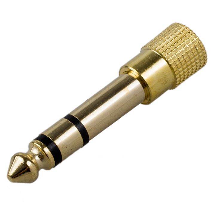 QUALITY HEADPHONE ADAPTER STEREO GOLD PLUG 1/4" (6.3mm) Male to 1/8" (3 ...