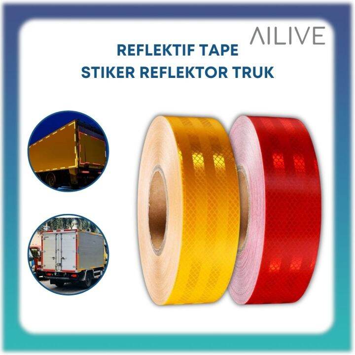 Stiker Reflektor Pemantul Cahaya Reflektif KIR Mobil Box Truk Meteran ...