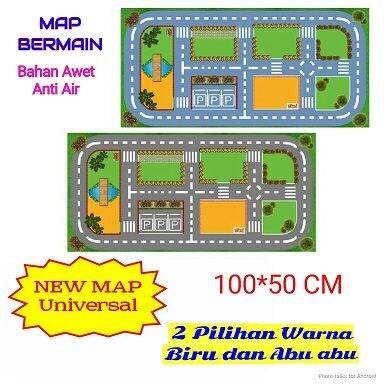 MAINAN ANAK Peta (Map) Jalanan + Jembatan Bermain 100x50 cm | Lazada ...