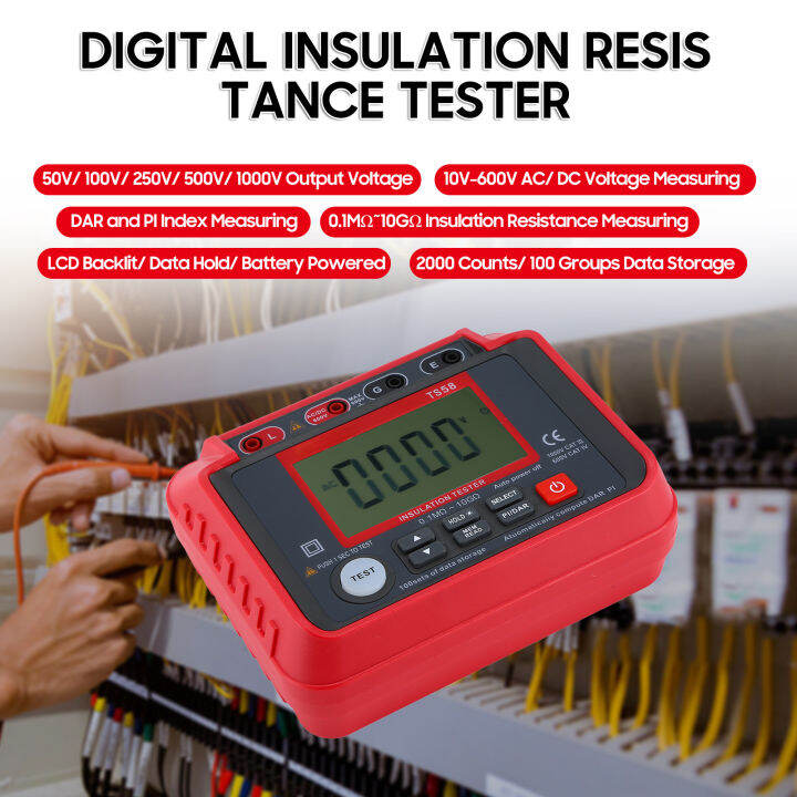 keykits- TS58 Digital Insulation Resistance Tester 0.1MΩ-10GΩ ...