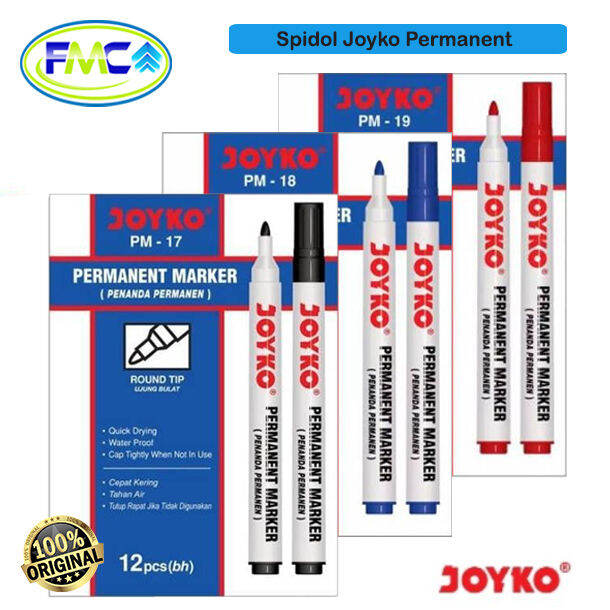 Spidol Permanen Joyko Spidol Penanda Waterproof Anti Air Permanent ...