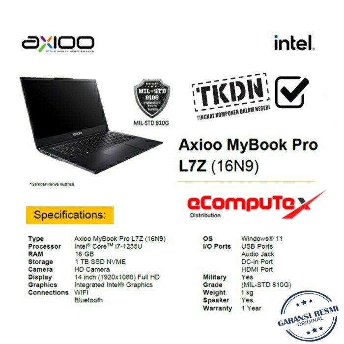 LAPTOP AXIOO MYBOOK PRO L7Z (16N5) i7 16GB 1TB 14"FHD WIN11 TKDN ...