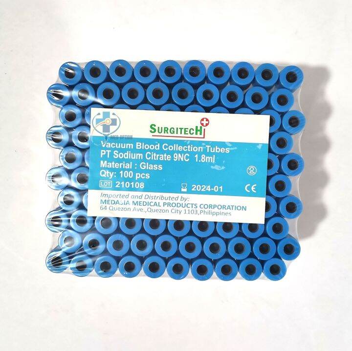 Vacutainer Tube Blue Top, (100’s) 1.8mL | Lazada PH