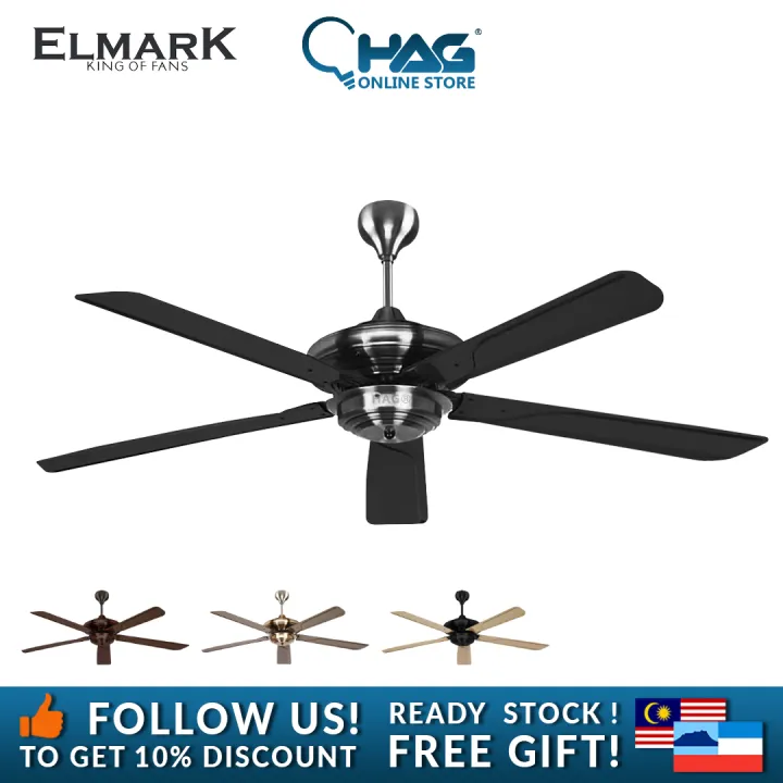 HAG® ELMARK 921 54″ Ceiling Fan (5 Blade, 4 Colors) | Lazada