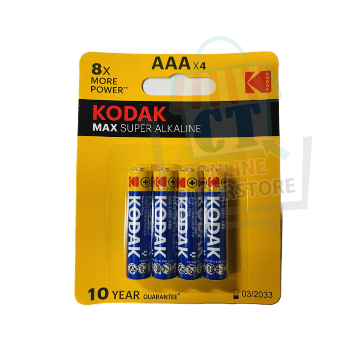 Kodak Max Super Alkaline Double AAA Battery (Pack of 4) | Lazada PH