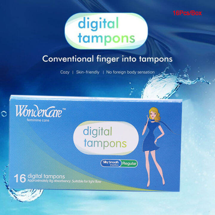 16Pcs/Box Super Absorbency Regular Cotton Tampons Women Menstruation ...