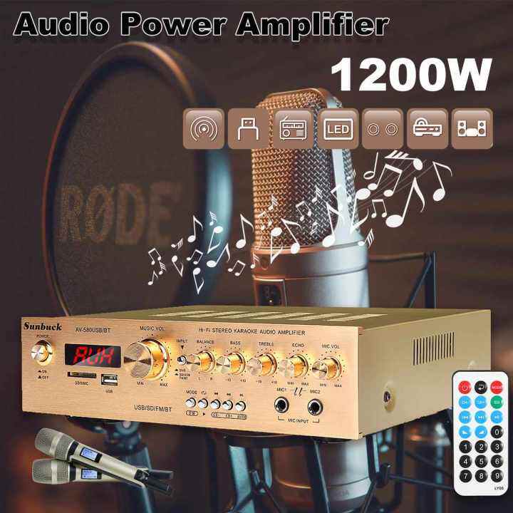 SUNBUCK 580BT 220v 5.1 Bluetooth Amplifiers HiFi Amplificador AV ...