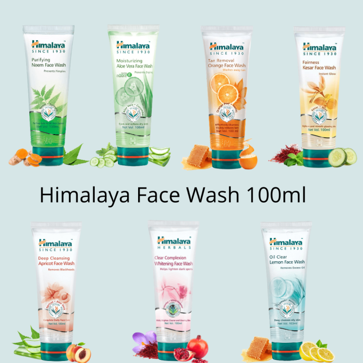 Himalaya Face Wash Pencuci Muka 100ml Neem Aloe Vera Brightening Apricot Orange