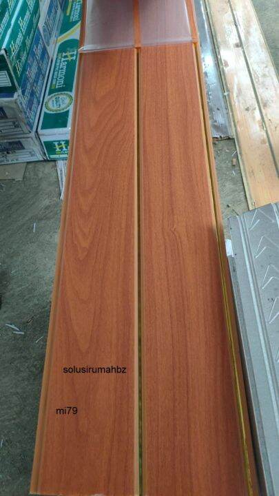 plafon pvc coklat kayu 200mm 8mm 1m mi79 plastik panel lebar 20cm ...