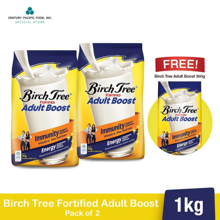 Birch Tree Fortified Adult Boost 1kg Pack of 2 + Birch Tree Adult Boost ...