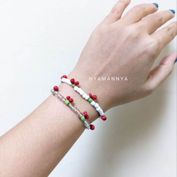 Gelang Manik Aesthetic Kristal Ceri Calis Series | Lazada Indonesia