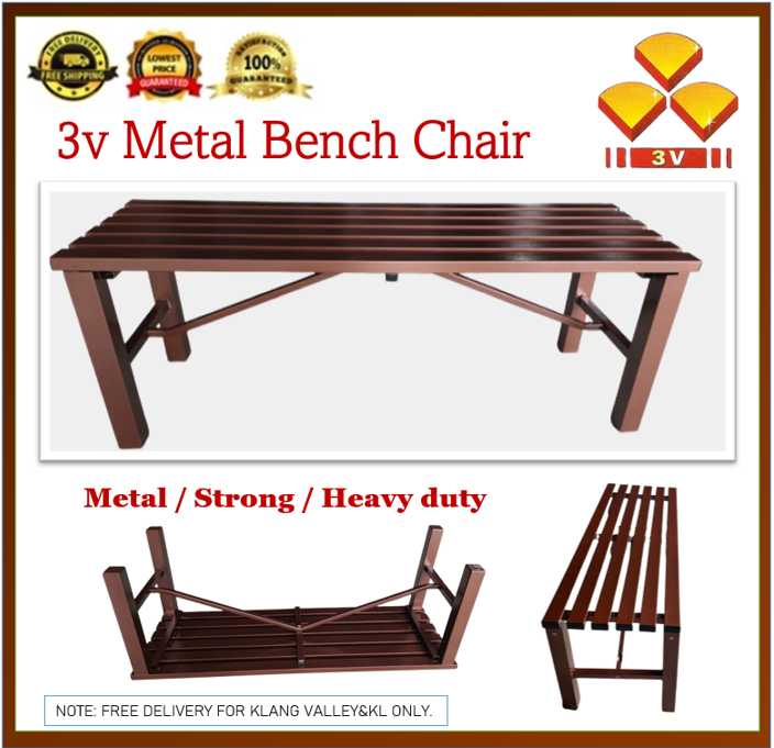 3V Metal Bench Chair / Outdoor Chair / Waiting Chair / Pantry Chair ...