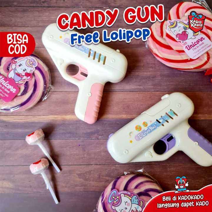 pistol permen / mainan viral free lolipop | Lazada Indonesia