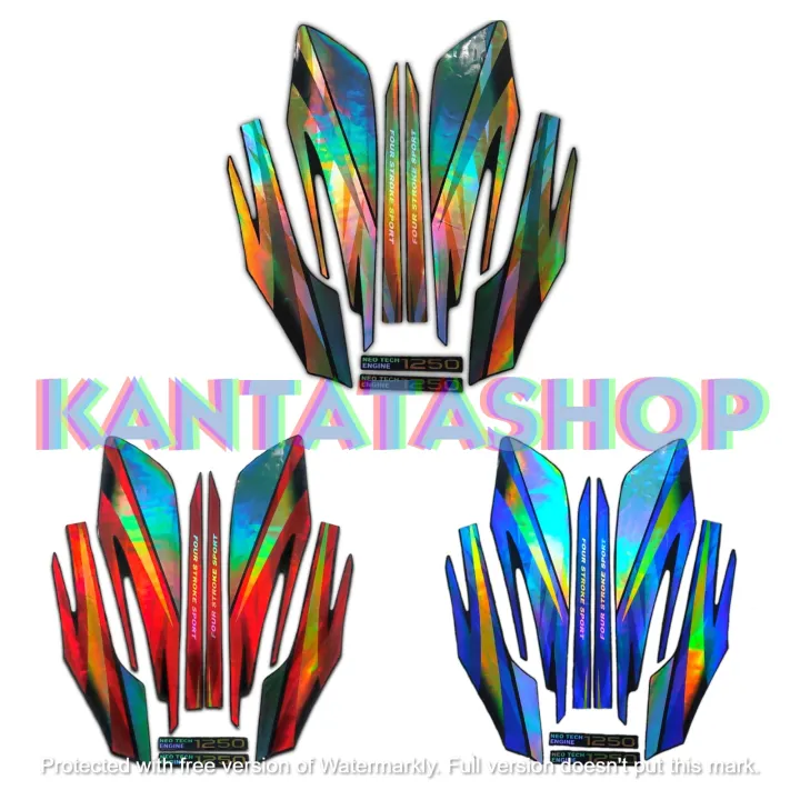 STIKER STRIPING LIS LES BODY MOTOR HONDA GL MAX HOLOGRAM & STRIPING ...