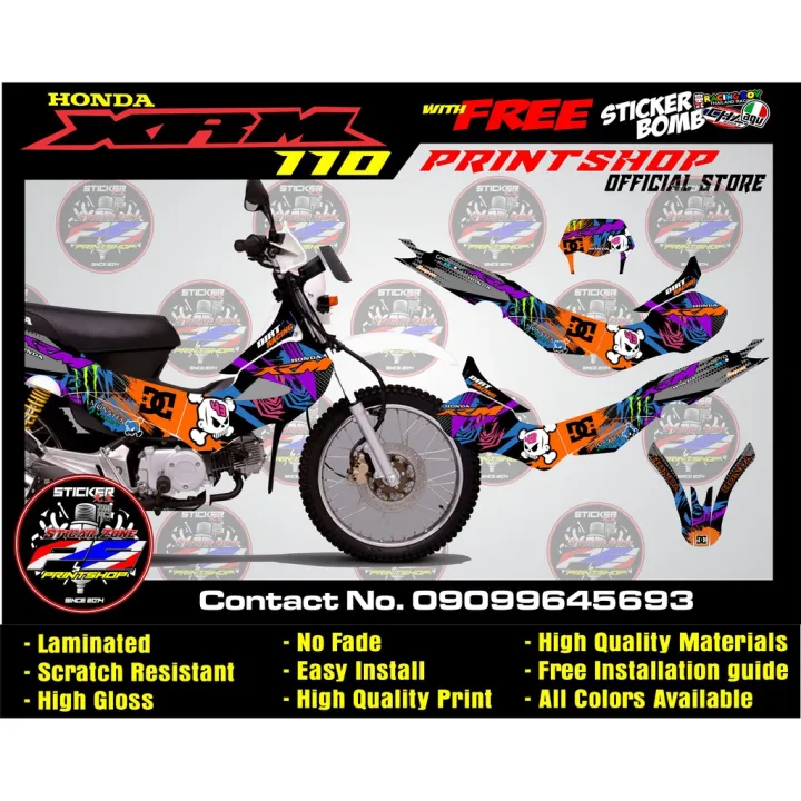 立即发货 XRM 110 Honda carb full set sticker decals Durable and High ...