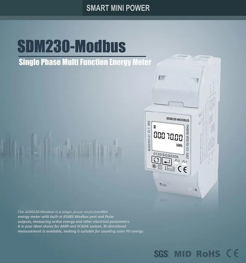 Source SDM230-Modbus Single Phase DIN Rail Smart Meter With, 57% OFF Source SDM230-Modbus Single Phase DIN Rail Smart Meter With, 57% OFF