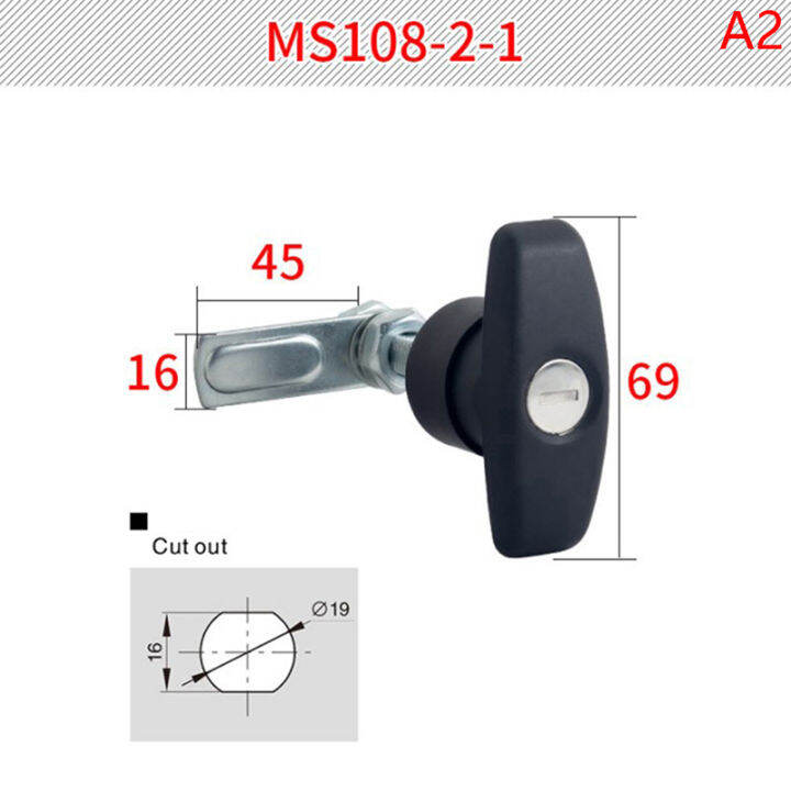 Super T Handle Latch/Lock Keyed Alike Black Coated Fit for Cabinets ...