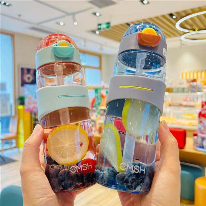 CMSH ขวดน้ำเด็กไป รร กระติกน้ำเด็ก กระบอกน้ำพลาสติก กระบอกน้ำเด็ก ขวดน้ำหลอดเด้ง 520ml ขวดน้ำ ...