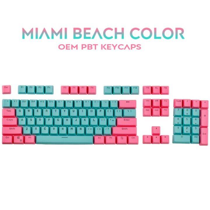 GMK MIAMI Beach Color 104/87 Keys Double Shot PBT Keycap Backlight ...