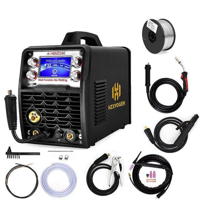 HZXVOGEN 4 In 1 HBM2280 200A Synergy Semi-Automatic Welding Machine Inverter Welder Gasless Gas ...