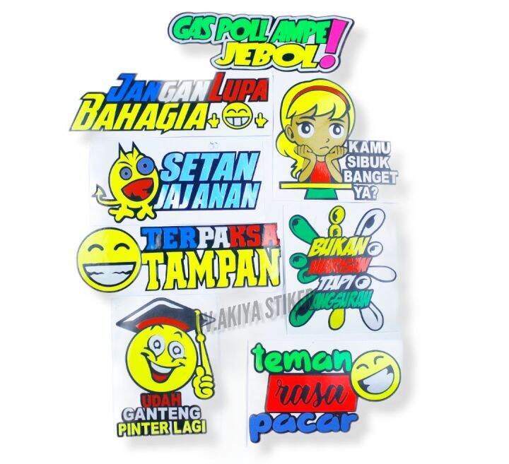 CUTTING STIKER KATA KATA UNIK LUCU PART3 BAHAN NYALA KEN A CAHAYA ...