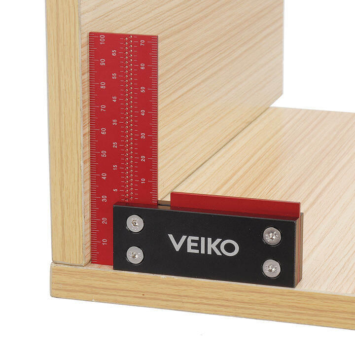 VEIKO 100mm/4Inch Precision Square T Type Ruler Aluminum Alloy Right ...