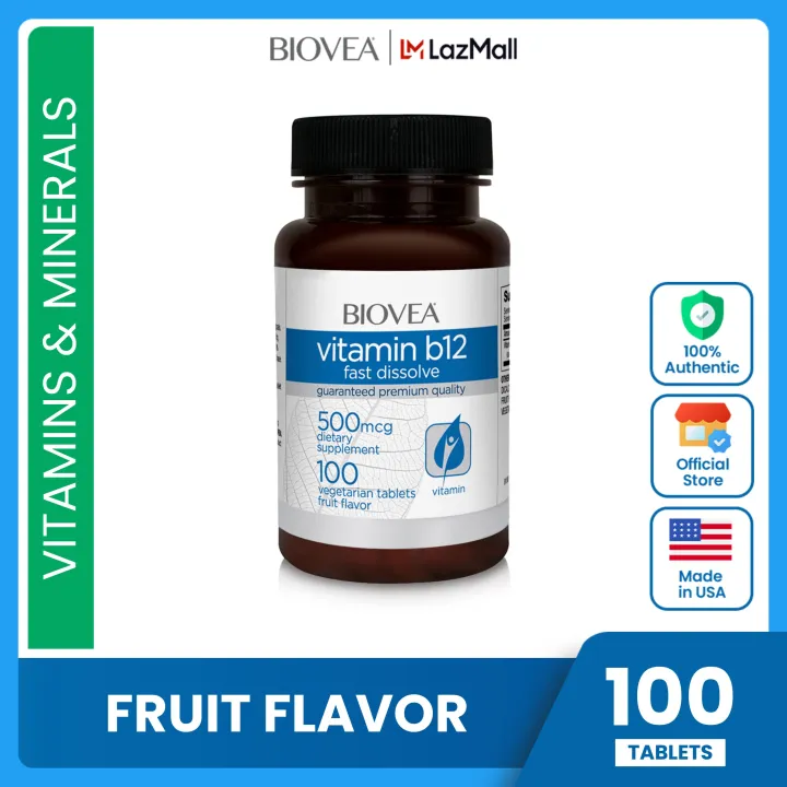 Biovea Vitamin B12 (500mcg) - 100 Fast Dissolve Tablets | Lazada PH