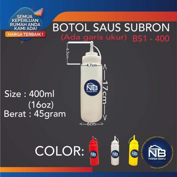 Botol Saos 400ml Dengan garis ukur Botol Saus Plastik Mayonaise Kecap ...