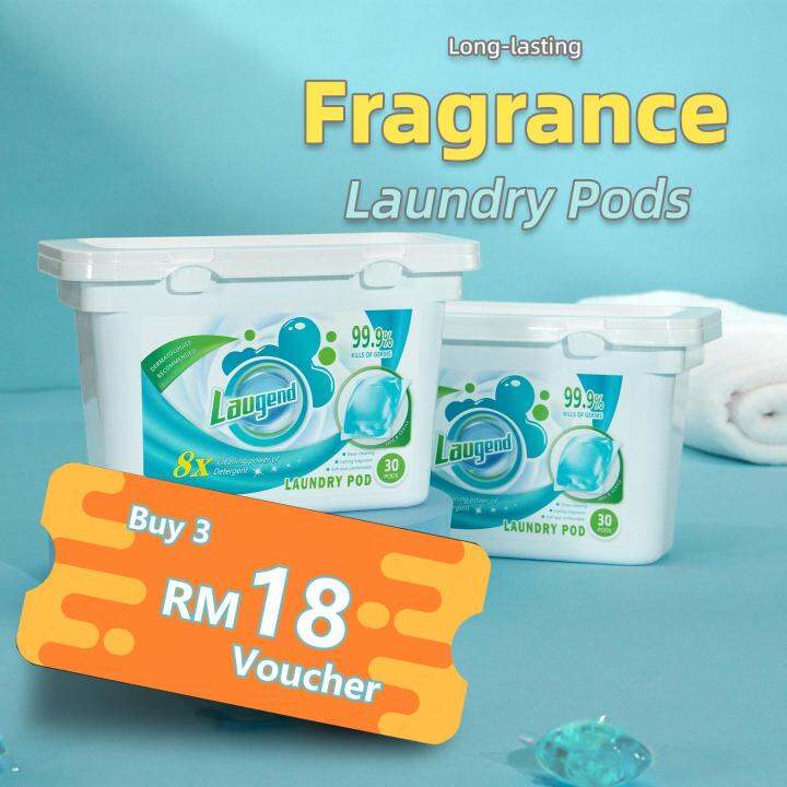 Laugend 8x Cleaning Power Laundry Capsule Gel Pods Beads Detergent ...