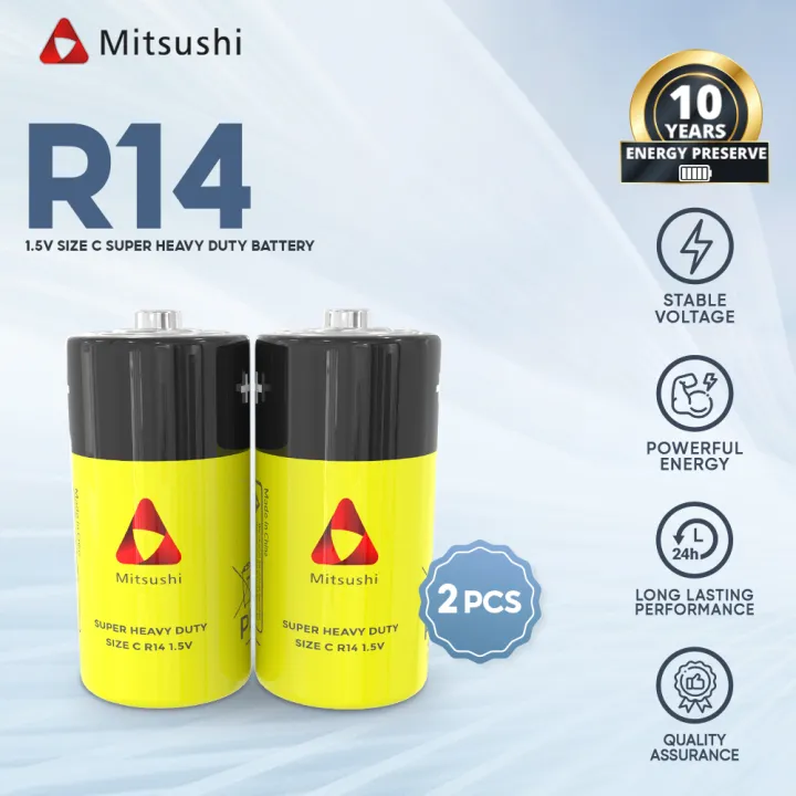 Mitsushi R14 1.5V 2pcs. C Super Heavy Duty Battery | Lazada PH