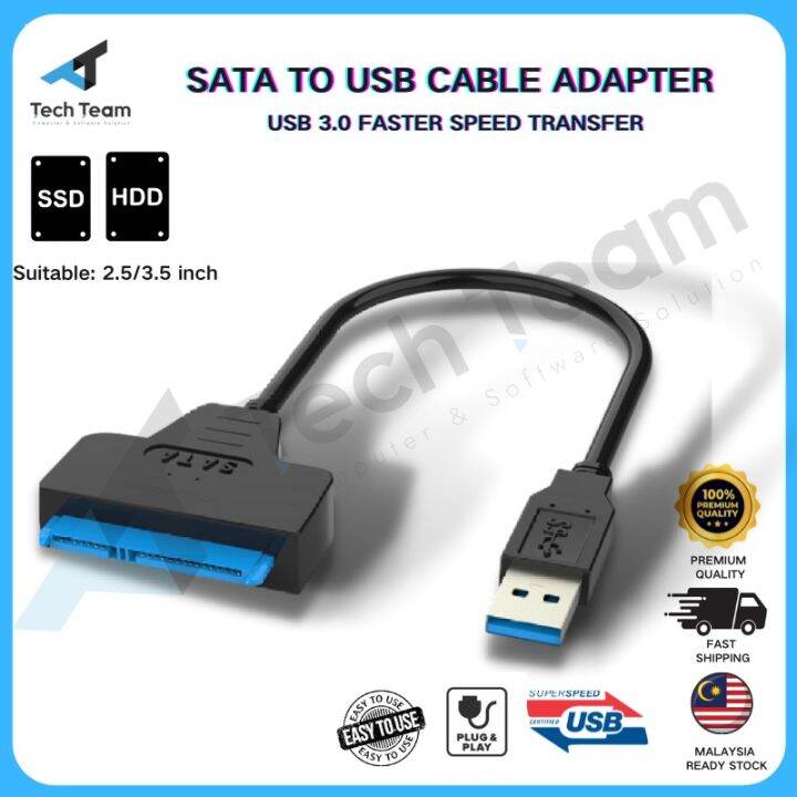 USB 3.0 HIGHSPEED SATA to USB Cable Adapter External Harddisk 2.5inch ...