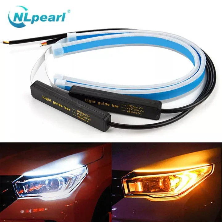 SP ultra-fine DRL 30 60cm daytime running light flexible hose guide car ...