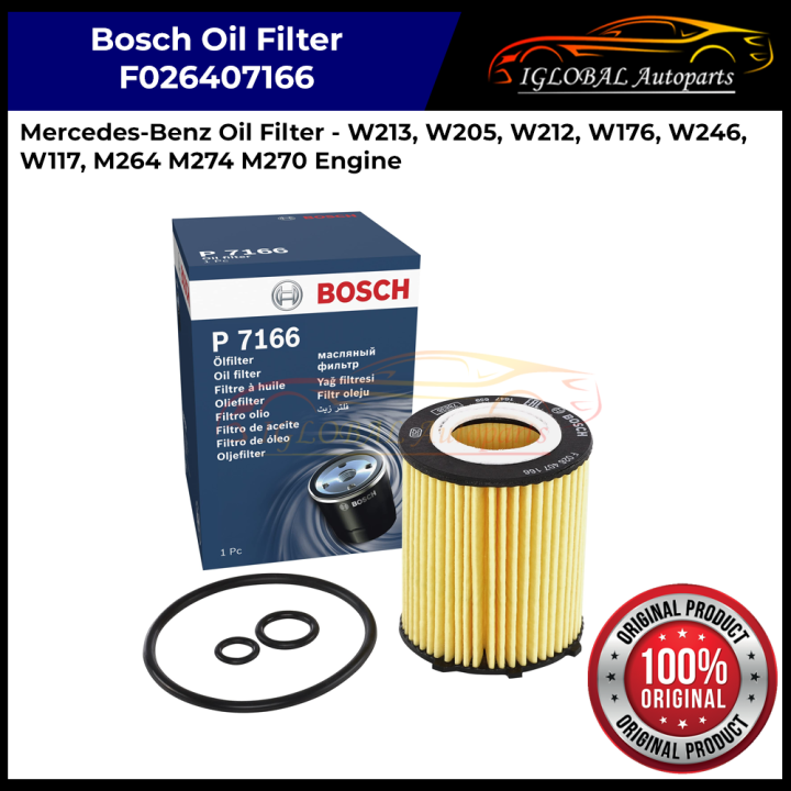 Bosch Oil Filter P7166 - Mercedes-Benz W213, W205, W212, W176, W246, W117, M264 M274 M270 Engine ...
