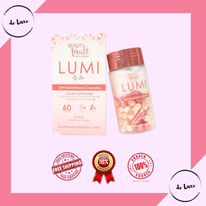 LUMI CAPSULE: 24H Glutathione 60 capsules by Beauty Vault (Lumina glow) ☀️Day Capsule (white ...