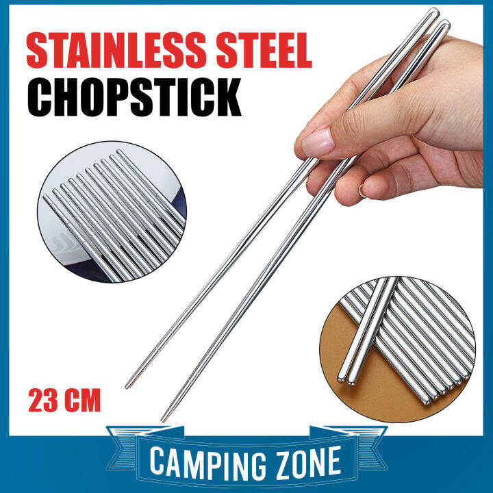 Reusable Chopstick Stainless Steel Metal Chopstick Non Slip Korean ...