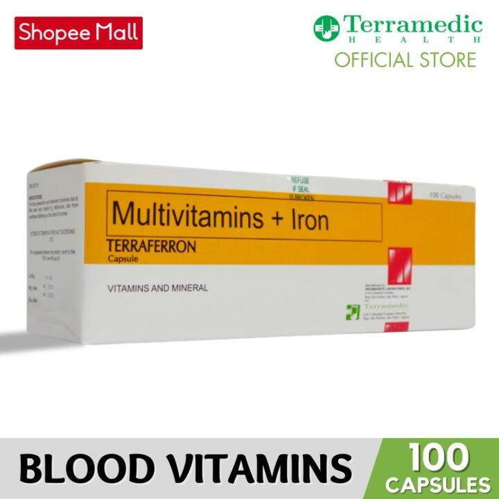 xunyinba74 TERRAFERRON Multivitamins And Iron 100 Capsules | Lazada PH