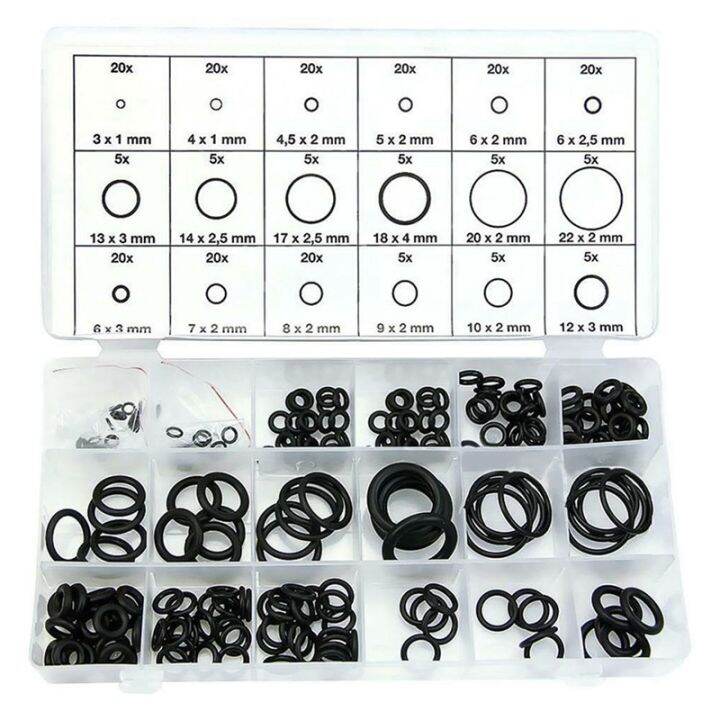 225Pcs Rubber O Ring Assortment Set Hydraulic Plumbing Gasket Seal Kit ...