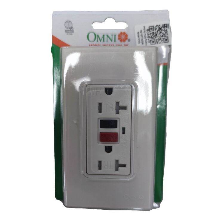 GFCI 20A 220V 2 Gang GFCI Safety Outlet Ground Fault In White plate 20A ...
