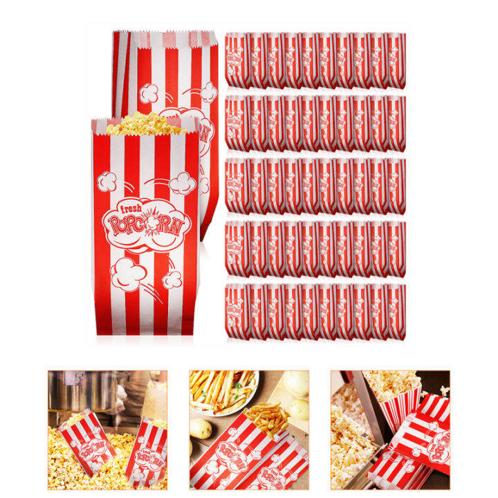 RUDMALL 100 Pcs Popcorn Packaging Bag Mini Food Containers Popcorn ...