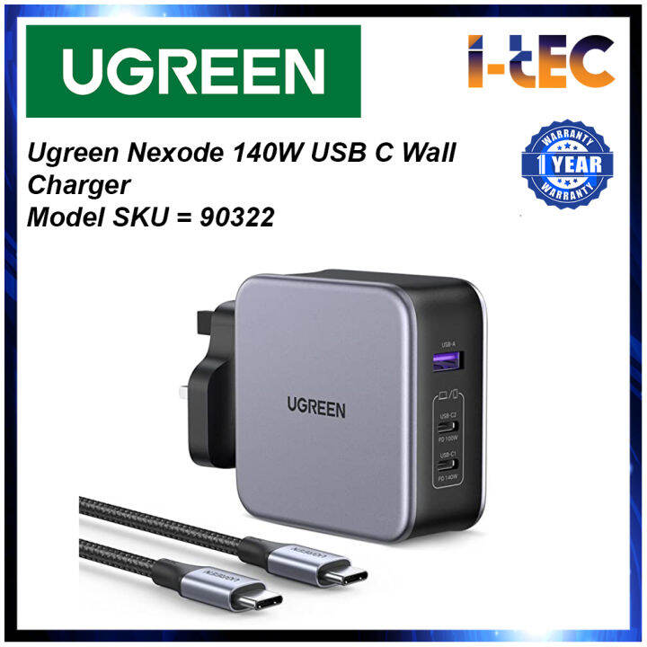 UGREEN 2C1A GaN Fast Charger 140W wall Charger UK Plug (90322) | Lazada