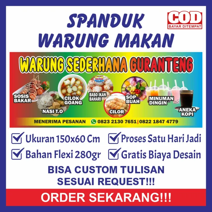 Spanduk Sepanduk Banner Bener Backdrop Warung Warteg Makanan Sosis ...